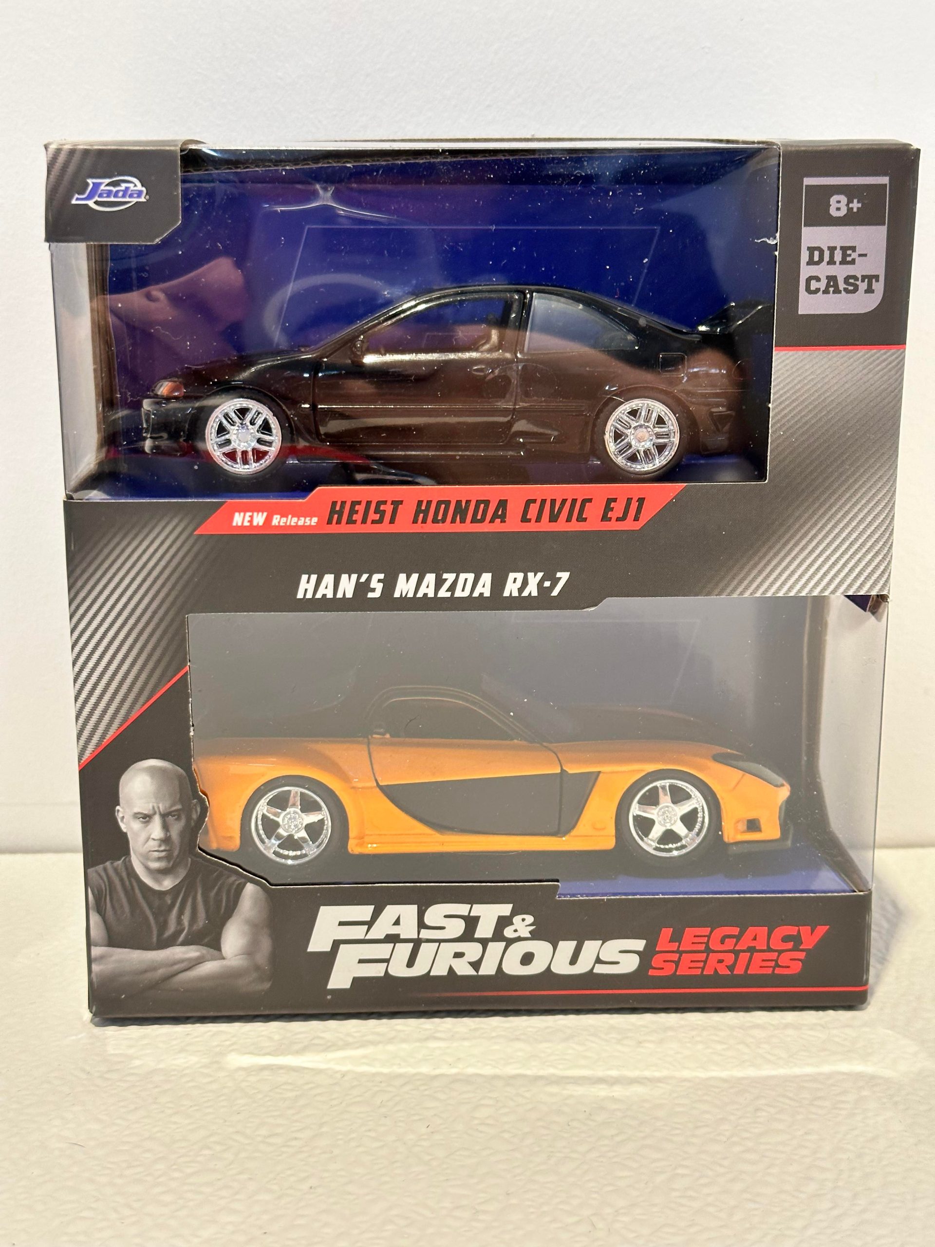 Heist Honda Civic EJ1 / Han's Mazda RX-7 - Fast & Furious · Distribution Diecast64
