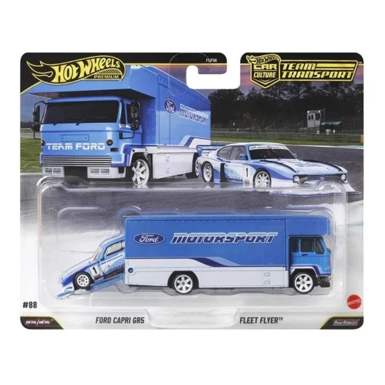 Ford Capri GR5 & Fleet Flyer - Team Transport · Distribution Diecast64